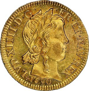 French 1/5 Oz Gold Louis D'or "Louis XIV" 1647-1656 KM# 157.7 ...