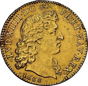 French 1/5 Oz Gold Louis D'or "Louis XIV" 1668-1678 KM# 219.1 ...