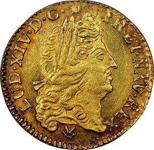 French 1/5 Oz Gold Louis D'or "Louis XIV" 1690-1693 KM# 278.13 ...