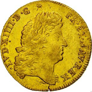 French 1/5 Oz Gold Louis D'or "Louis XIV" 1690-1693 KM# 278.20 ...