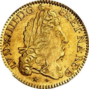 French 1/5 Oz Gold Louis D'or "Louis XIV" 1690-1693 KM# 279 ...