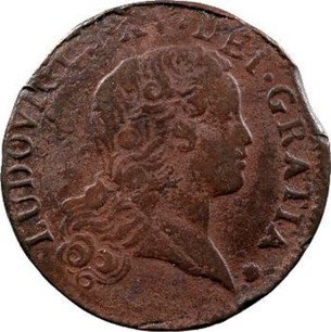 French Copper Sol "Louis XV" 1722-1726 KM# 439.6 | coinscatalog.NET