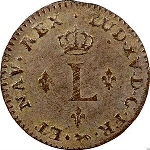 French Billon Sol "Louis XV" 1739-1748 KM# 501.1 | coinscatalog.NET
