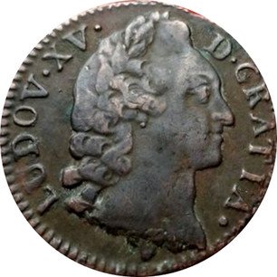 French Copper Sol "Louis XV" 1766-1773 KM# 542 | coinscatalog.NET