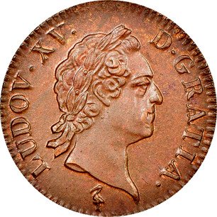 French Copper Sol "Louis XV" 1768-1774 KM# 545.1 | coinscatalog.NET