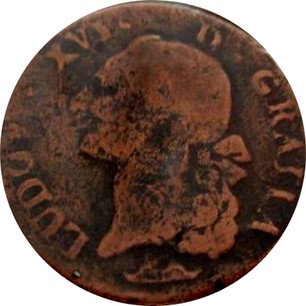 French Copper Sol "Louis XVI" 1778-1786 KM# 578.17 | coinscatalog.NET