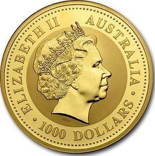 Australian 10 Oz Gold 1000 Dollars "Year of the Snake" 2001 KM# 705 ...