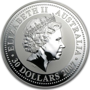 Australian 1 Kilo Silver 30 Dollars "Year of the Tiger" 2007 ...