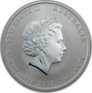 1/2 Oz Australiano 50 Centavos de Plata "Cabra Lunar" 2015 ...