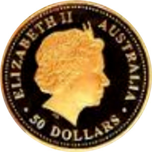 Australian 1/2 Oz Gold 50 Dollars "Frill-neck lizard" 2008 KM# 1200 ...