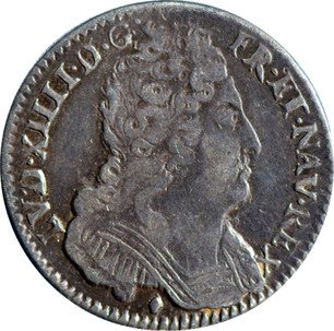 French Silver 1/10 ECU "Louis XIV" 1710-1714 KM# 379.24 | coinscatalog.NET