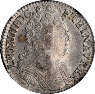 French Silver 1/2 ECU (36 Sols = 6 Deniers) "Louis XIV" 1709-1714 KM ...
