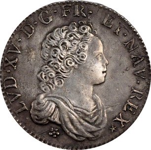 French Silver 1/2 ECU (44 Sols) "Louis XV" 1716 KM# 420.13 ...