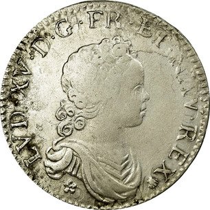 French Silver 1/2 ECU (44 Sols) "Louis XV" 1716-1717 KM# 420.18 ...