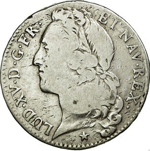 French Silver 1/2 ECU (44 Sols) "Louis XV" 1741-1772 KM# 516.9 ...