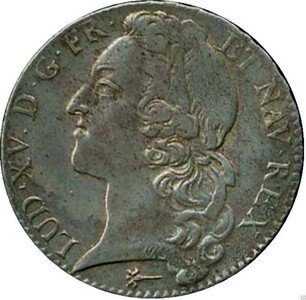 French Silver 1/2 ECU (44 Sols) "Louis XV" 1741-1755 KM# 516.22 ...