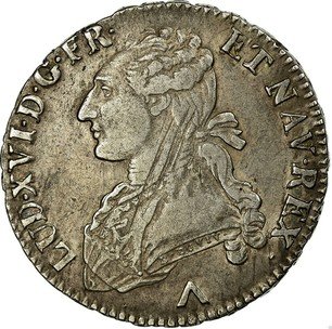 French Silver 1/2 ECU (44 Sols) "Louis XVI" 1779-1791 KM# 562.13 ...