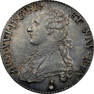 French Silver 1/2 ECU (44 Sols) "Louis XVI" 1790 KM# 562.2 ...
