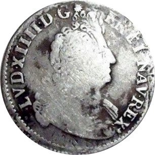 French Silver 1/2 ECU (45 Sols) "Louis XIV" 1704-1705 KM# 355.2 ...