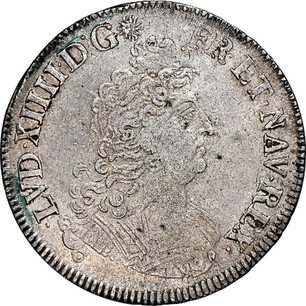 French Silver 1/2 ECU (45 Sols) "Louis XIV" 1704-1705 KM# 355.5 ...