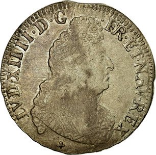 French Silver 1/2 ECU (45 Sols) "Louis XIV" 1704-1705 KM# 355.11 ...