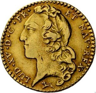 French Gold 1/2 Louis D'or "Louis XV" 1742 KM# 517.3 | coinscatalog.NET