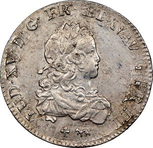 French Silver 1/3 ECU "Louis XV" 1720-1723 KM# 457.1 | coinscatalog.NET
