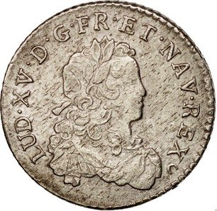 French Silver 1/3 ECU "Louis XV" 1720-1723 KM# 457.7 | coinscatalog.NET