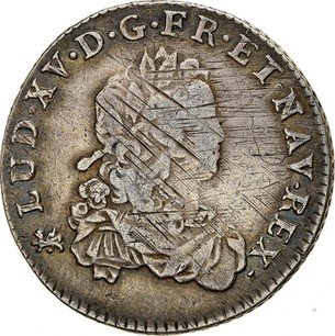 French Silver 1/3 ECU "Louis XV" 1720-1723 KM# 457.20 | coinscatalog.NET
