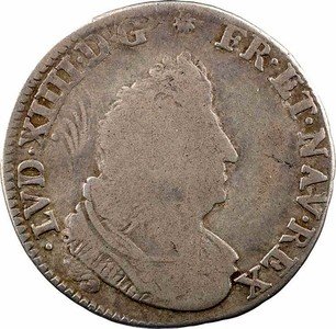 French Silver 1/4 ECU "Louis XIV" 1701-1703 KM# 342 | coinscatalog.NET