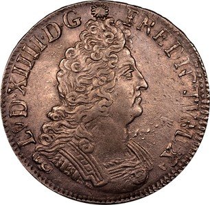French Silver ECU "Louis XIV" 1704-1708 KM# 360.3 | coinscatalog.NET