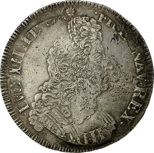 French Silver ECU "Louis XIV" 1704-1707 KM# 360.7 | coinscatalog.NET