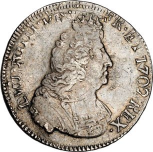 French Silver ECU "Louis XIV" 1704-1705 KM# 360.17 | coinscatalog.NET