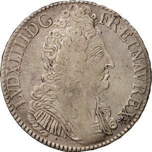 French Silver ECU "Louis XIV" 1709-1714 KM# 386.3 | coinscatalog.NET
