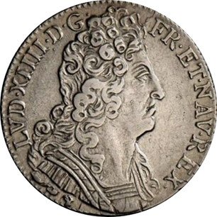 French Silver ECU "Louis XIV" 1709-1715 KM# 386.4 | coinscatalog.NET