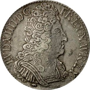 French Silver ECU "Louis XIV" 1709-1714 KM# 386.21 | coinscatalog.NET