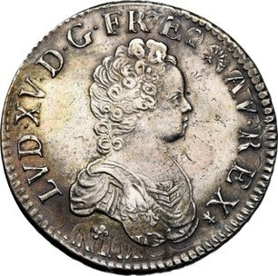 French Silver ECU "Louis XV" 1716 KM# 414.2 | coinscatalog.NET