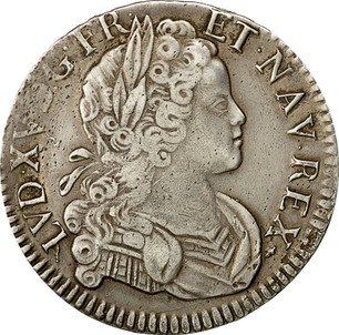 French Silver ECU "Louis XV" 1718-1719 KM# 435.9 | coinscatalog.NET