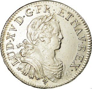 French Silver ECU "Louis XV" 1724-1725 KM# 472.11 | coinscatalog.NET