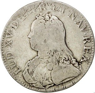 French Silver ECU "Louis XV" 1726-1740 KM# 486.5 | coinscatalog.NET