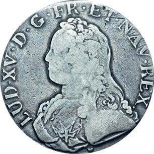 French Silver ECU "Louis XV" 1726-1741 KM# 486.27 | coinscatalog.NET
