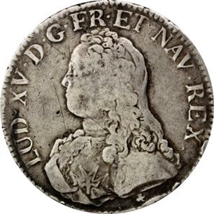 French Silver ECU "Louis XV" 1726-1740 KM# 486.21 | coinscatalog.NET