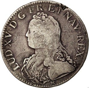 French Silver ECU "Louis XV" 1726-1741 KM# 486.25 | coinscatalog.NET