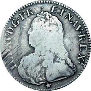 French Silver ECU "Louis XV" 1726-1740 KM# 486.14 | coinscatalog.NET