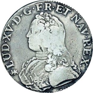 French Silver ECU "Louis XV" 1726-1740 KM# 486.20 | coinscatalog.NET