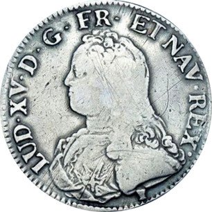 French Silver ECU "Louis XV" 1726-1740 KM# 486.26 | coinscatalog.NET