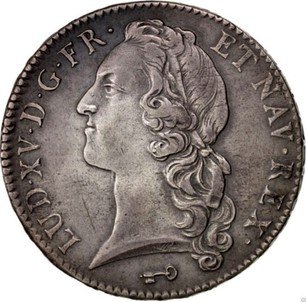 French Silver ECU "Louis XV" 1741-1768 KM# 512.19 | coinscatalog.NET