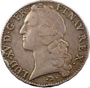 French Silver ECU "Louis XV" 1742-1767 KM# 512.25 | coinscatalog.NET