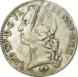 French Silver ECU "Louis XV" 1742-1771 KM# 512.8 | coinscatalog.NET