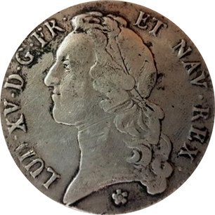 French Silver ECU "Louis XV" 1741-1769 KM# 512.2 | coinscatalog.NET